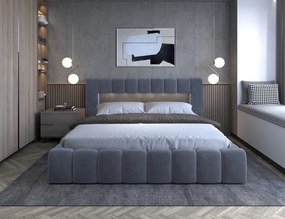 Dvoulůžková postel LAMICA I 160x200 s LED osvětlením Monolith - výběr z 4 provedení