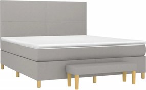 Box spring postel s matrací světle šedá 160 x 200 cm textil 3137005