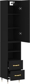 vidaXL Skříň highboard 34,5 x 34 x 180 cm kompozitní dřevo [3198898] Barva: Černá