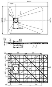 BPS-koupelny Obdélníková akrylátová sprchová vanička HYD-OSV-RIKO 100x70 černá