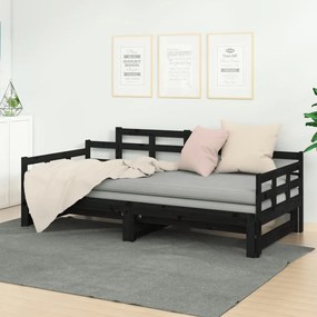 vidaXL Výsuvná postel masivní borovice 2x (80 x 200) cm [820350] Barva: Černá