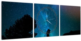 Obraz - Setkání pod hvězdami (s hodinami) (90x30 cm)