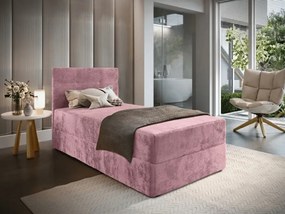 Čalouněná postel boxspring GLORIEN VELVET 90x200 cm růžová Matrace: Matrace Bonell pružinová
