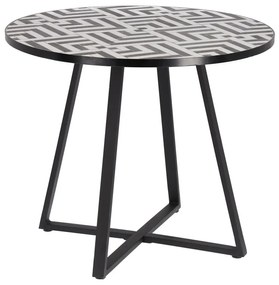 OnaDnes -20% Černobílý keramický zahradní stůl Kave Home Tella 90 cm