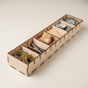 usporadejto.cz Organizér do šuplíku s přepážkami, vložka do zásuvky, dřevěný VASKY, 45,5 x 15 x 6 cm