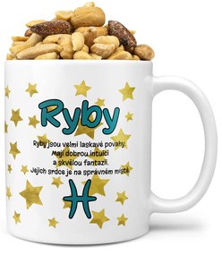 Hrnek Znamení pro děti -  Ryby  (21.1. - 20.3.) (Náplň hrníčku: Směs slaných oříšků)