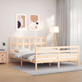 Rám postele s čelem 160 x 200 cm masivní dřevo,  3194841