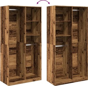 Šatní skříň old wood 100 x 50 x 200 cm kompozitní dřevo 3307772