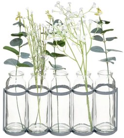 Sada 5 dekoračních váz v kovovém stojanu PETALORA