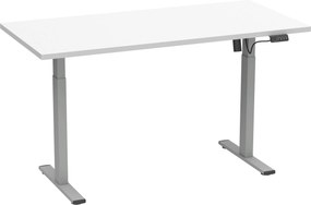 VCM Psací stůl E-Lona, výškově nastavitelný (bílá/stříbrná, 140 x 80 cm)