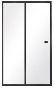 Besco Posuvné sprchové dveře DUO SLIDE BLACK 100x195 (110x195, 120x195, 130x195 ) pro instalaci do niky Rozměry (cm): šířka: 100, Barva profilů a typ výplně: profily: černá, výplň: transparent