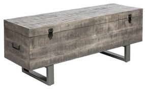 Massive home | Univerzální truhla FACTORY 115 CM šedá masiv mango