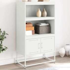 Skříň highboard bílá 68,5 x 38,5 x 123,5 cm ocel