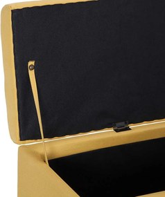 Lavice s úložným prostorem 116 cm žlutá polyester 281324
