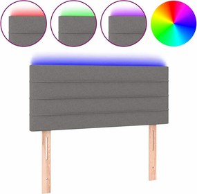 Čelo postele s LED tmavě šedé 100x5x78/88 cm textil 3121743