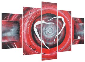 Abstraktní obraz - červená malba (150x105 cm)