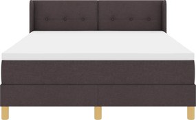 Postel s boxspringem s čelo Tmavě hnědá 200 x 160 cm textil 3341303