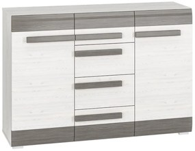 Casarredo - Komfort nábytek Komoda LANTANA/BLANCO 07, 2D4S, borovice sněžná/šedá