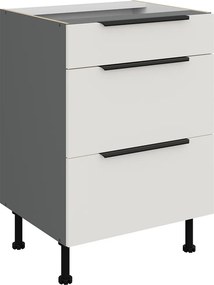 ARIA aw | dolní skříňka 60 D 3S zásuvková | 60 cm | PREMIUM BOX | antracit/bílá
