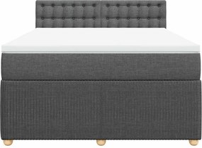Box spring postel s matrací tmavě šedá 160x200 cm textil 3287522
