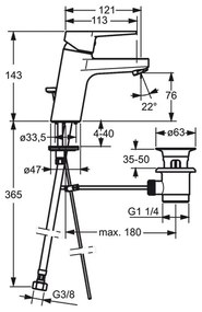 Hansa Umyvadlová stojánková páková baterie HANSATWIST s výpustí 9092283