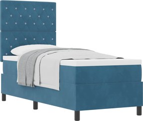 Postel s boxspringem s matrací Tmavě modrá 80 x 200 cm samet 3339732