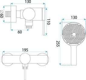 Nástěnná sprchová baterie REA LUNGO STRIPE, nikl kartáčovaný