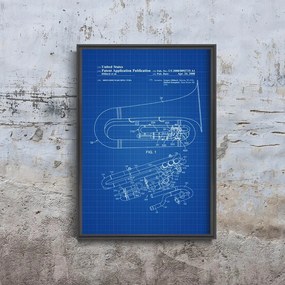 Dekorativní plakát Dekorativní plakát Shulder Pochodující Tuba patent USA