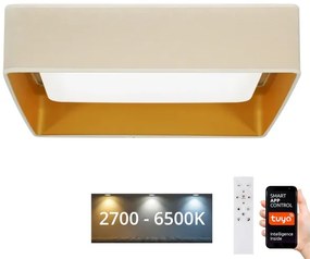 Brilagi-LED Stmívatelné svítidlo VELVET SQUARE LED/36W/230V Wi-Fi Tuya+DO krémov