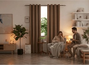 Zatemňovací závěs DUNES VELVET 140x250 cm, béžovohnědý Zavěšení: Kovové kroužky