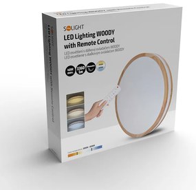 Solight LED osvětlení s dálkovým ovladačem Woody, 48W, 3360lm, 38cm, změna chromatičnosti, stmívatelné