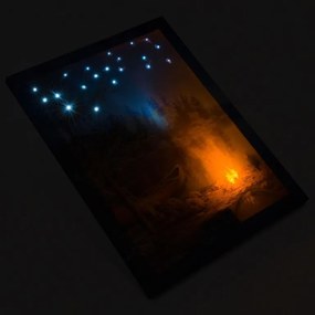 Nexos  Nástěnná malba horské jezero, 22 LED, 30 x 40 cm