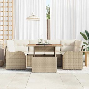 Sada zahradních pohovek 7 ks Béžová Poly ratan 3358150