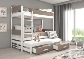 ADRK Furniture Patrová třílůžková postel QUEEN 200x90 CH-QUE-W_T-200