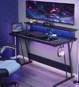 Herní stůl Hill s LED osvětlením černý