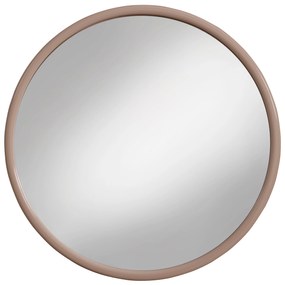 AMIRRO Zrcadlo na zeď do pokoje ložnice koupelny předsíně kulaté v rámu KUBA - kruh Ø 40 cm v béžovém plastovém rámu 150-291