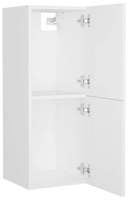 Set koupelnového nábytku II - nástěnný - s vysokou skříní - dřevotříska | bílý