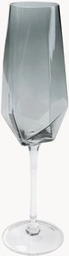 Sada ručně vyrobených sklenic na sekt Diamond, 4 díly