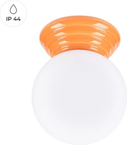 Oranžové keramické stropní svítidlo se skleněným stínidlem ø 12 cm Farsa – Sollux