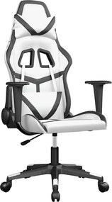 Herní židle bílá a černá umělá kůže 3143674