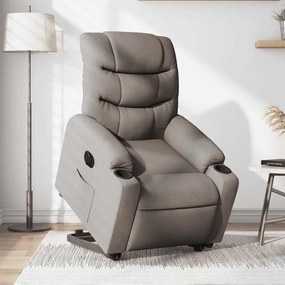 Elektrické zvedací polohovací křeslo taupe textil 3206670