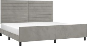 Rám postele bez matrace světle šedý 200 x 200 cm samet 3125836