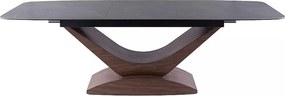 Jídelní rozkládací stůl Dolce 180/240 cm keramika šedý mramor/ořech