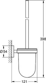 Grohe QuickFix Start - WC štětka nástěnná s držákem sklo/chrom