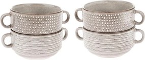 Sada 4 ks keramických misek BEIGE 470 ml