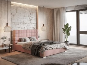 Čalouněná postel s vysokým čelem 160x200 cm Nora Barva: Růžová - Jasmine 61