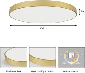 Brilagi-LED Stropní svítidlo POOL LED/128W/230V 3000/4500/6000K pr. 100 cm zlatá