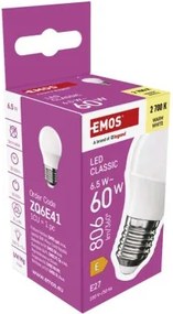 Emos lighting LED žárovka Classic Mini Globe / E27 / 6,5 W (60 W) / 806 lm / teplá bílá 1525733293