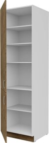 SARA l | vysoká skříňka 60 DK-210 2F policová | 60 cm | bílá/dub lefkas