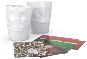 Sada 2 bílých hrnků z porcelánu 58products Cheery &amp; Baffled